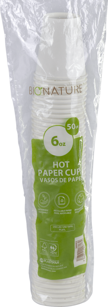 6oz White Paper Cup BIONATURE (19062) – Plastifar