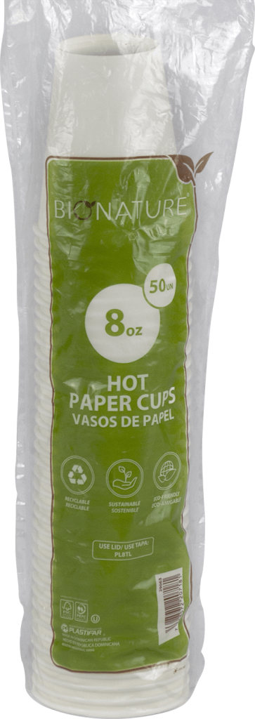 8oz White Paper Cup BIONATURE (19064) – Plastifar
