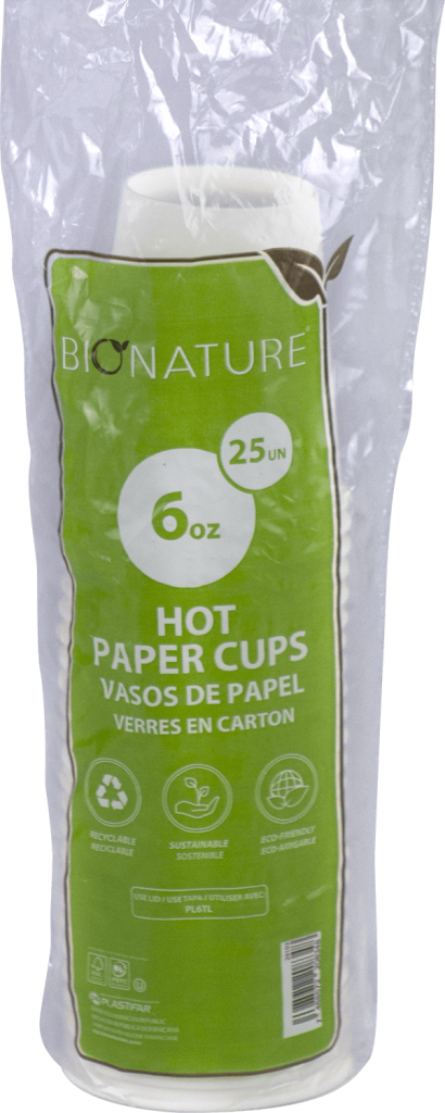 6oz White Paper Cup BIONATURE (19087) – Plastifar