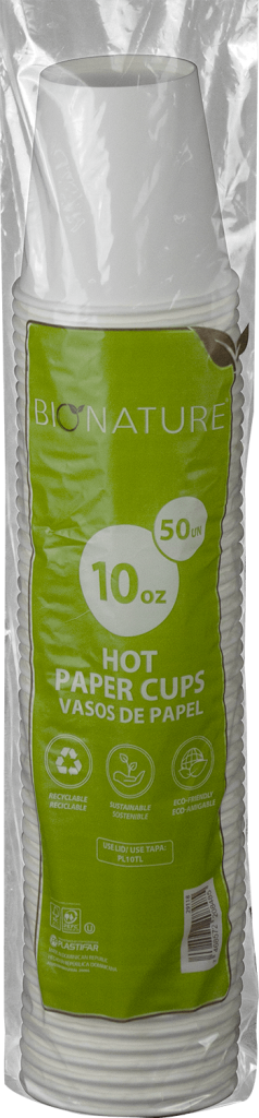 10oz White Paper Cup BIONATURE – Plastifar