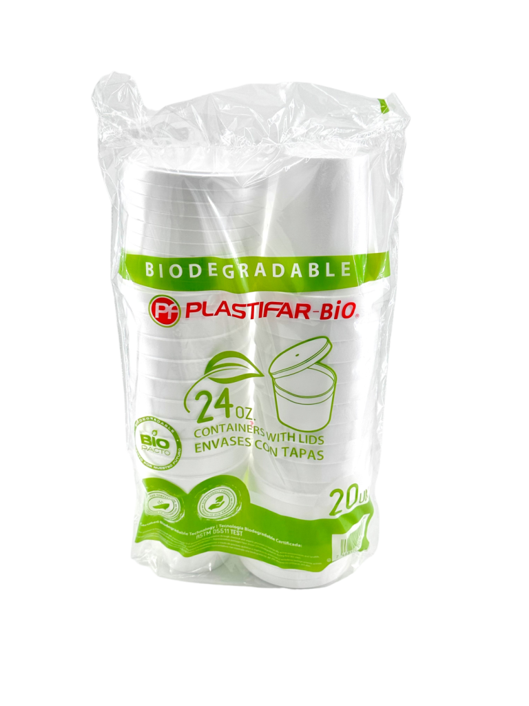 Envase Foam 24oz Con Tapa Foam Plastifar-Bio 8/20 Fardo – Plastifar