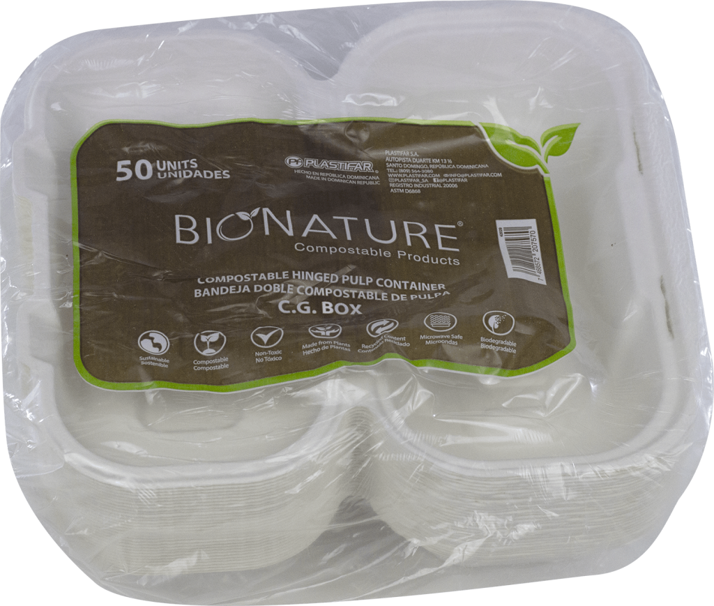 Bandeja Doble De Pulpa De Papel C G Box Bionature Ep460 4 50 Caja